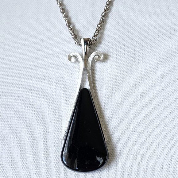 Avon | Jewelry | Vintage Avon Ebon Teardrop Statement Amulet Lucite ...